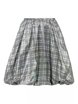 Ashley Williams Puffball-hem Checked Skirt
