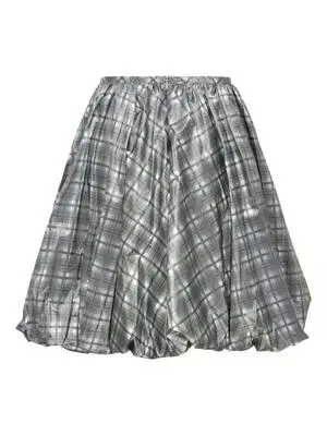 Ashley Williams Puffball-hem Checked Skirt