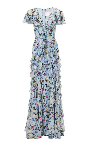 Carolina Herrera V Neck Evening Dresses