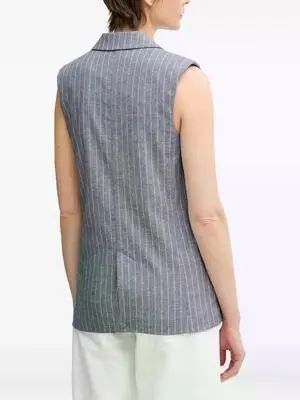 BENETTON Striped Double-breasted Waistcoat - Grey