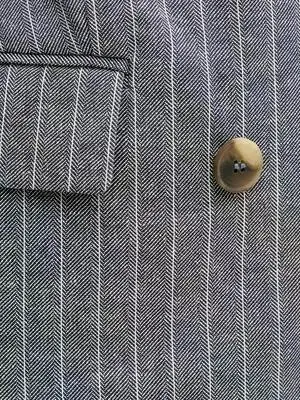 BENETTON Striped Double-breasted Waistcoat - Grey