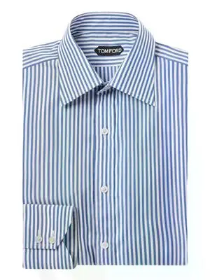 TOM FORD Striped Button-down Shirt - Blue