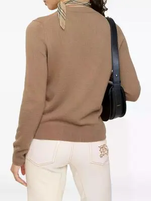 Burberry Crew-neck Sweater With Equestrian Logo - Brown