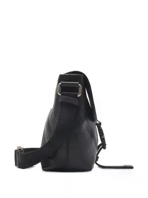 Burberry Check Embossed Buckled Messenger Bag