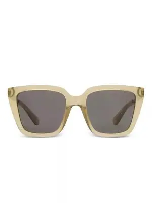 Burberry Logo-engraved Oversized Square Frame Sunglasses - Neutrals