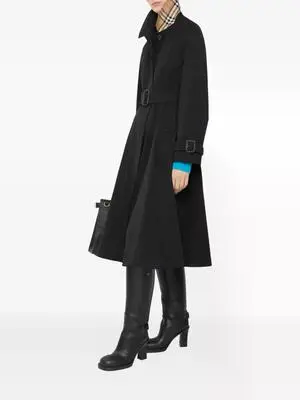 Burberry The Ellingham Fit-and-flare Gabardine Car Coat - Black