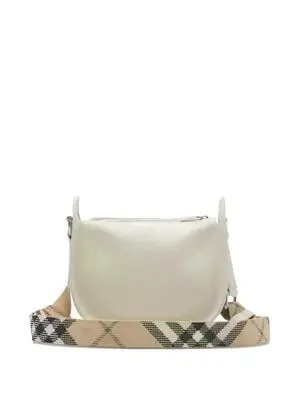 Burberry B Clip Checked-strap Cross Body Bag - White