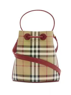 Burberry Mini Check Bucket Bag - Neutrals