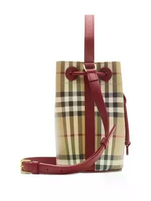 Burberry Mini Check Bucket Bag - Neutrals