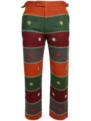 BODE Embroidered Quilted Trousers