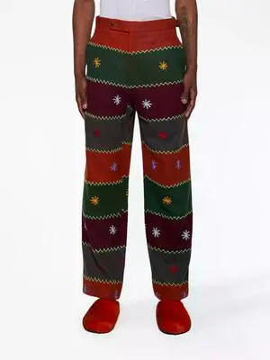 BODE Embroidered Quilted Trousers