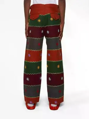 BODE Embroidered Quilted Trousers