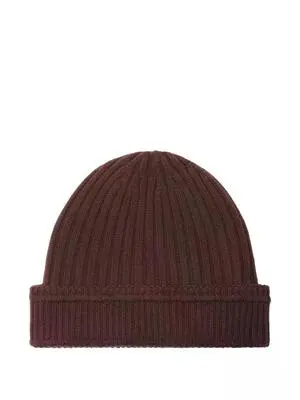Burberry Logo-plaque Wool Beanie - Brown
