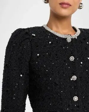 Generation Love Ava Sequin-embellished Tweed Mini Skirt - Black