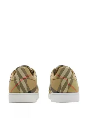 Burberry Checked Lace-up Low-top Sneakers - Neutrals