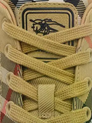 Burberry Checked Lace-up Low-top Sneakers - Neutrals