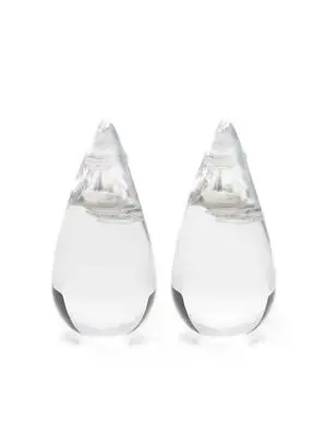 MONIES Tear-drop Clip-on Earrings - White