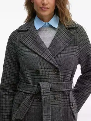 BENETTON Checked Belted Coat