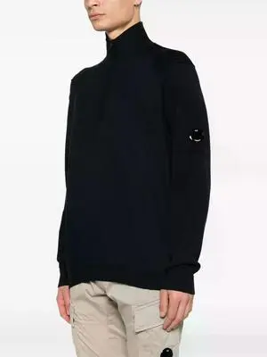 C.P. COMPANY Lens-detail Half-zip Sweater - Black