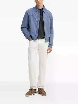 BENETTON Cotton Jacket With Corduroy Collar - Blue