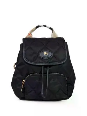 Burberry Mini Horseshoe Quilted Backpack - Black
