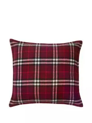 Burberry Check Cashmere Pillow - Red