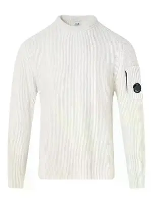 C.P. COMPANY Fleece Crew-neck Sweater - White