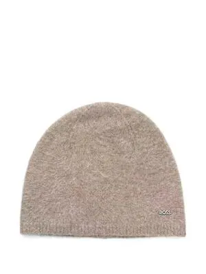 BOSS Logo Beanie Hat - Brown
