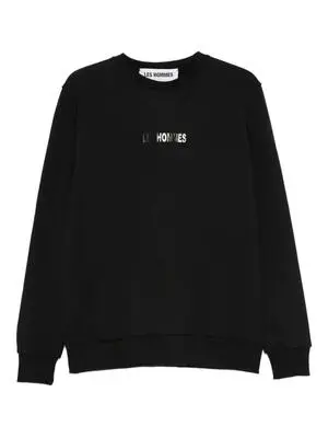 LES HOMMES URBAN Logo-detail Crew-neck Sweater - Black