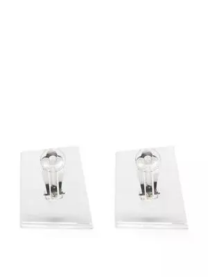 MONIES Square-shape Clip-on Earrings - White