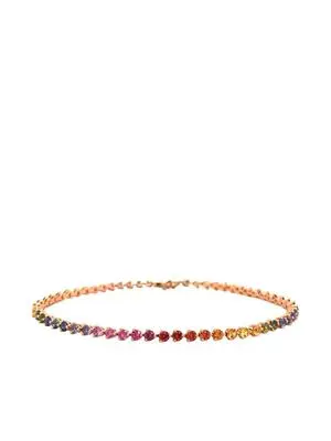LISA NIK 18k Rose Gold Sapphire Tennis Bracelet - Pink