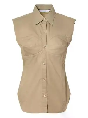 PUSHBUTTON Dummy Button-up Sleeveless Shirt