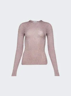 Miu Miu Lurex V-neck Sweater - Orange