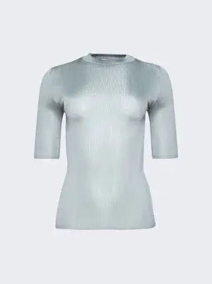 Miu Miu Ribbed Knit Silk Top