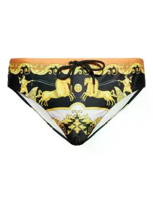 Versace Printed Swim Trunks - Black