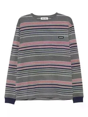 Miu Miu Striped Long Sleeve T-shirt