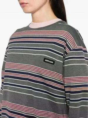 Miu Miu Striped Long Sleeve T-shirt