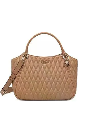 Guess Valla Quilted Charm Tote Bag - Neutrals