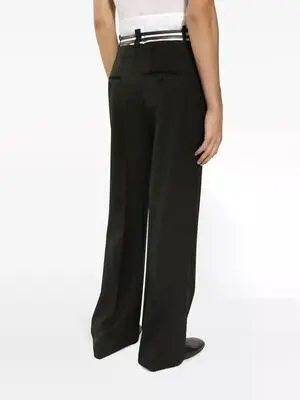Dolce & Gabbana Virgin Wool Layered Waist Trousers