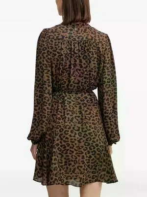 Guess Animal-print V-neck Mini Dress