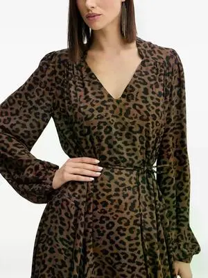 Guess Animal-print V-neck Mini Dress