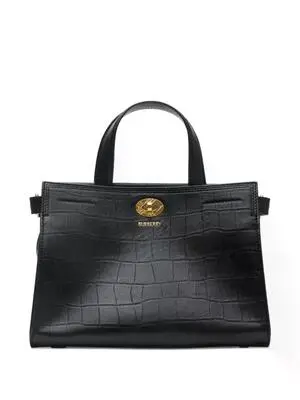 Burberry Cotswolds Crocodile-effect Mini Tote Bag - Black