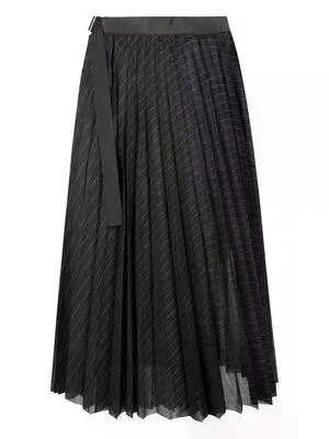 Sacai Striped Pleated Skirt