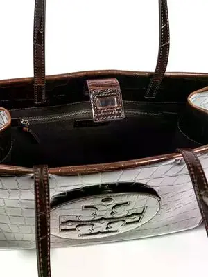 Tory Burch Croc-embossed Logo Tote Bag