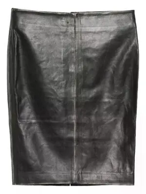 ST. AGNI Leather Pencil Midi Skirt