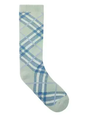 Burberry Jacquard Check Socks - Green