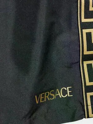 Versace Logo-print Drawstring Swim Shorts - Black