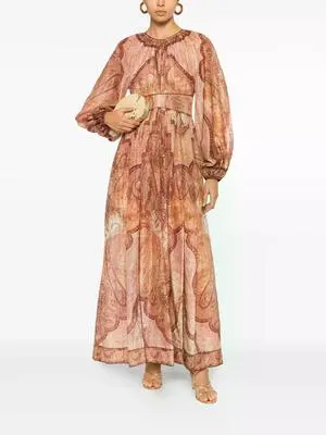 Zimmermann Wanderlust Midi Dress - Brown