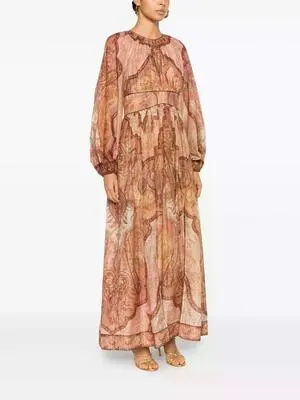 Zimmermann Wanderlust Midi Dress - Brown