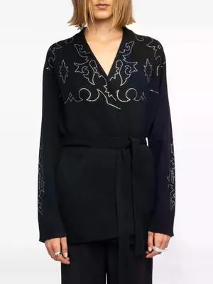 Zadig&Voltaire Salomy Cashmere Cardigan With Rhinestone Embellishments